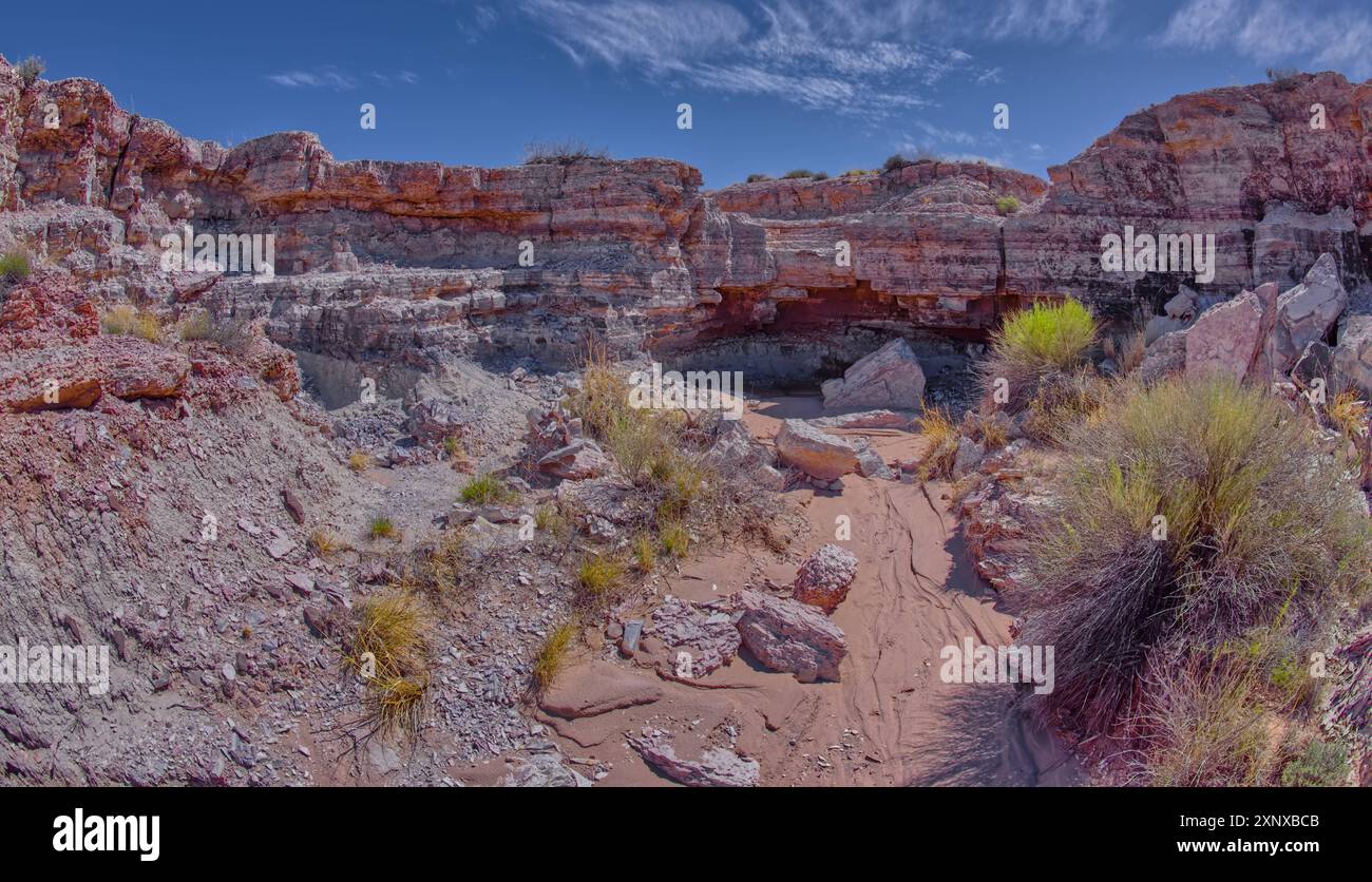 A dry waterfall in Crystal Creek below Crystal Mesa west of Hamilili ...