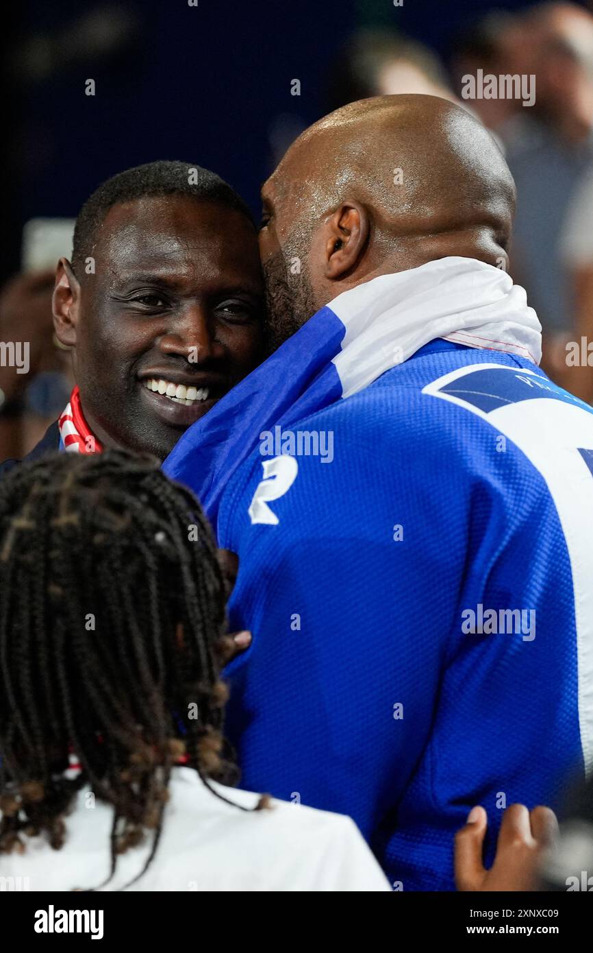 Paris, France. 02nd Aug, 2024. Teddy Riner of Team France celebrates ...