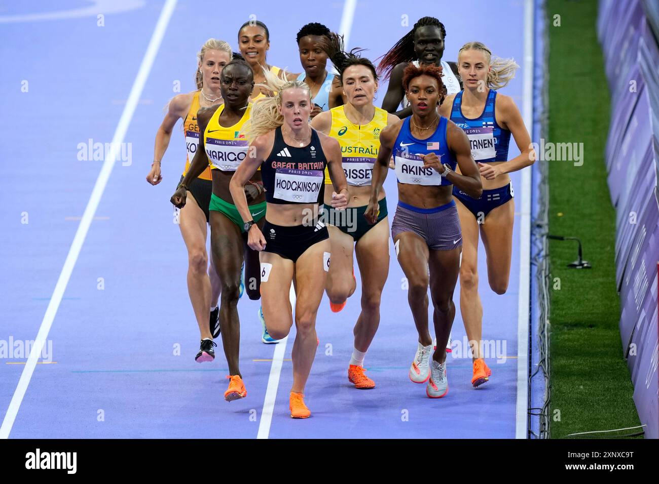 Keely Hodgkinson, of Britain, wins a heat in the women's 800-meter run ...