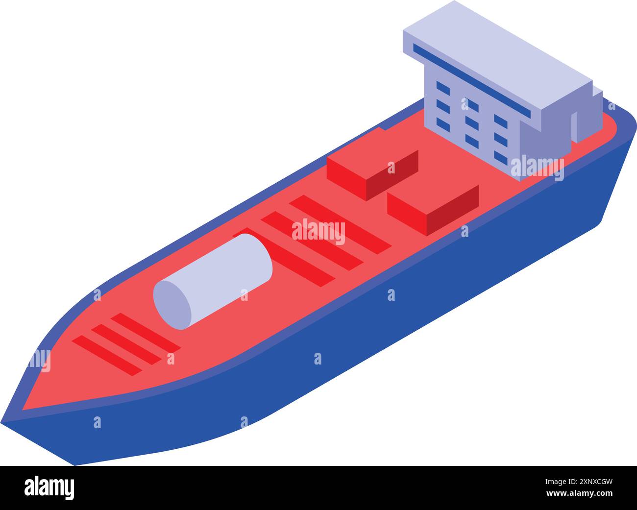Cargo ship carrying freight in containers, isometric icon illustration ...