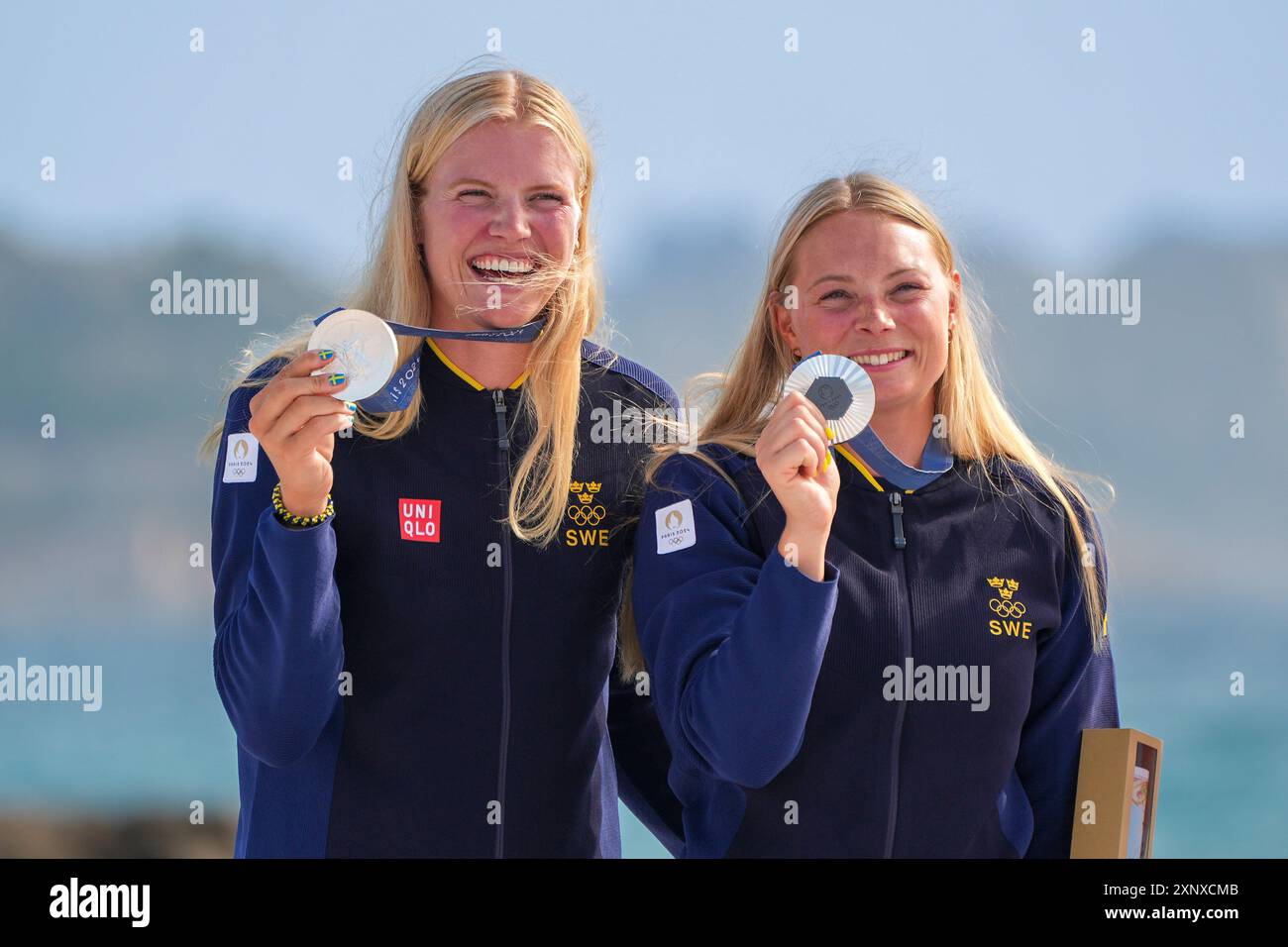 Vilma Bobeck, Rebecca Netzler (Sweden) Silver medal, Sailing, Women's ...