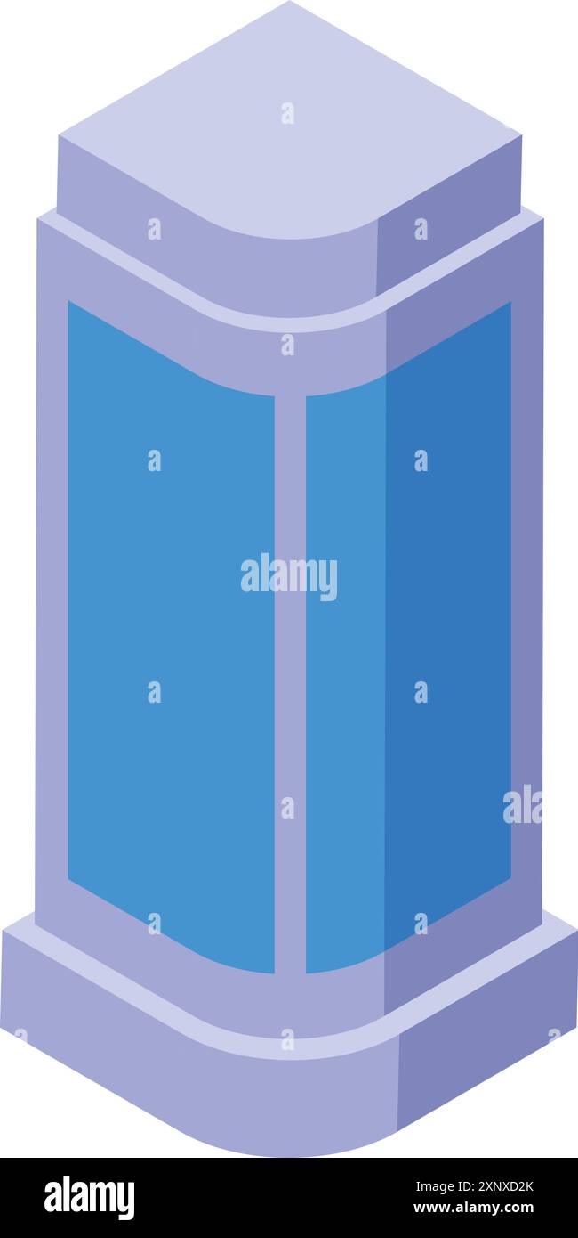 Modern elevator shaft isometric icon, representing building ...