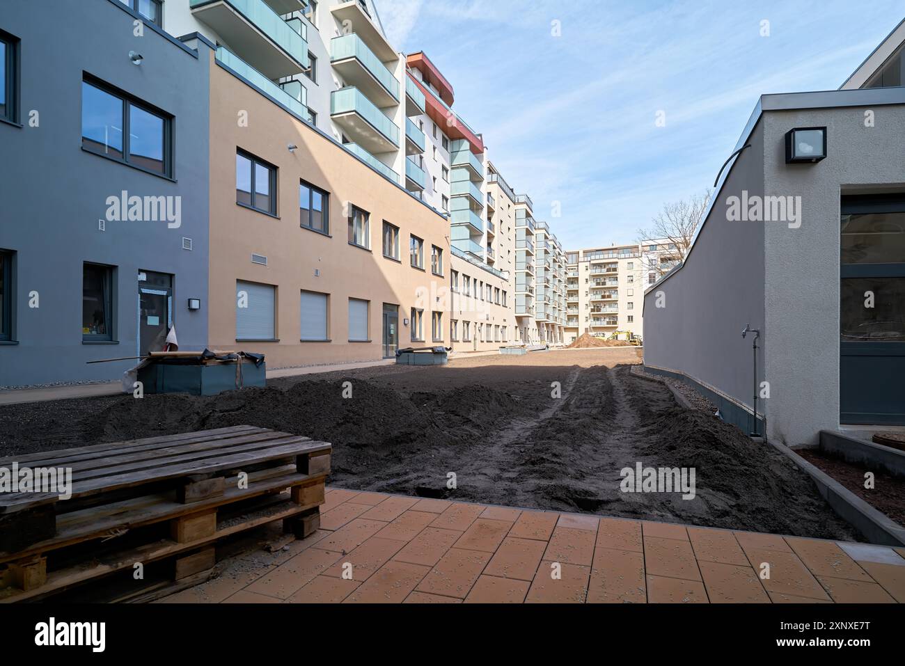 Construction site of the newly built cathedral quarter in the city ...