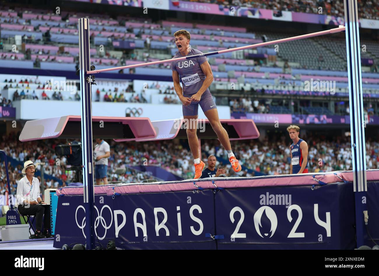 Paris, France. 2nd Aug, 2024. Heath Baldwin of the United States reacts ...