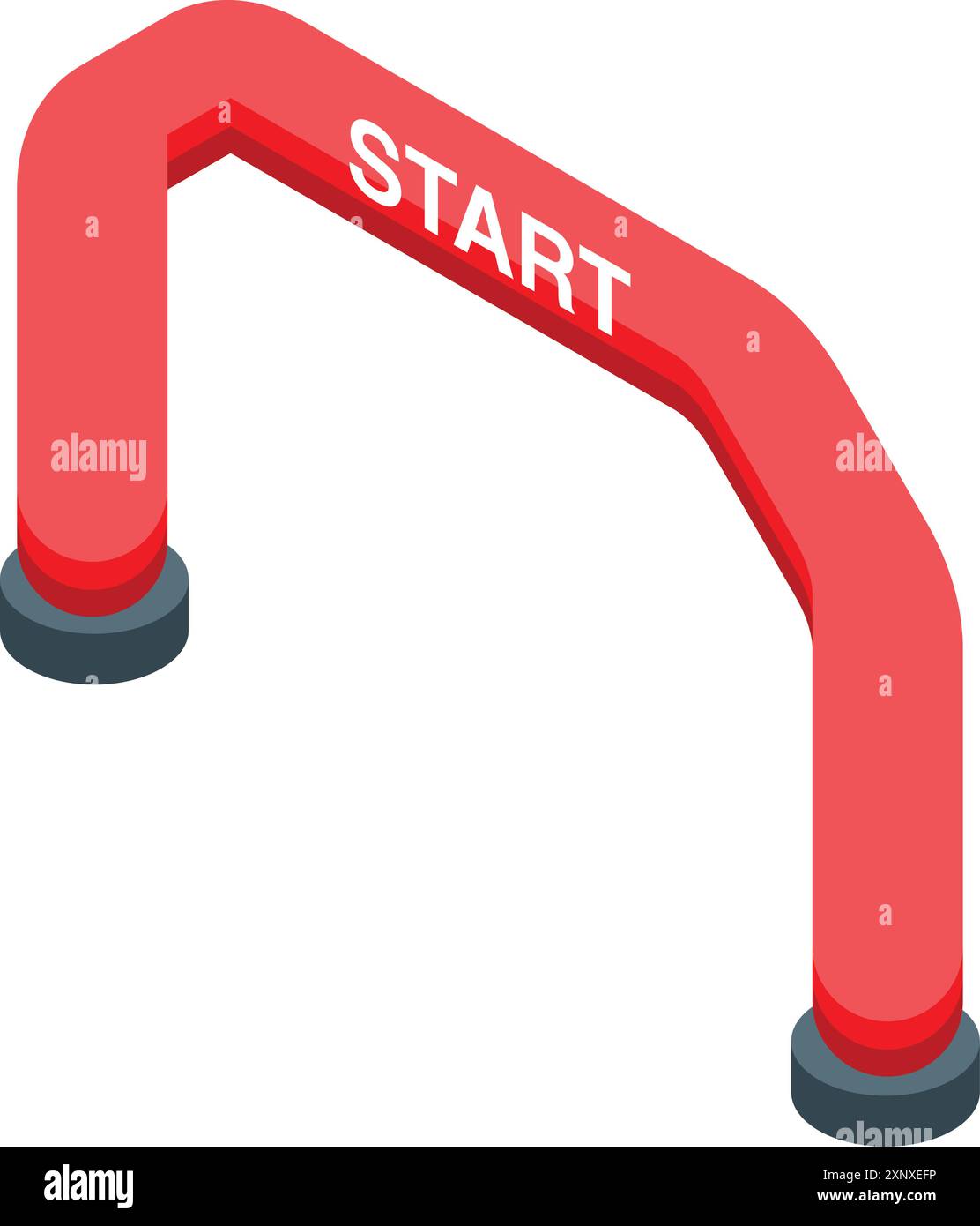 Inflatable gate marking the starting line of a running competition ...