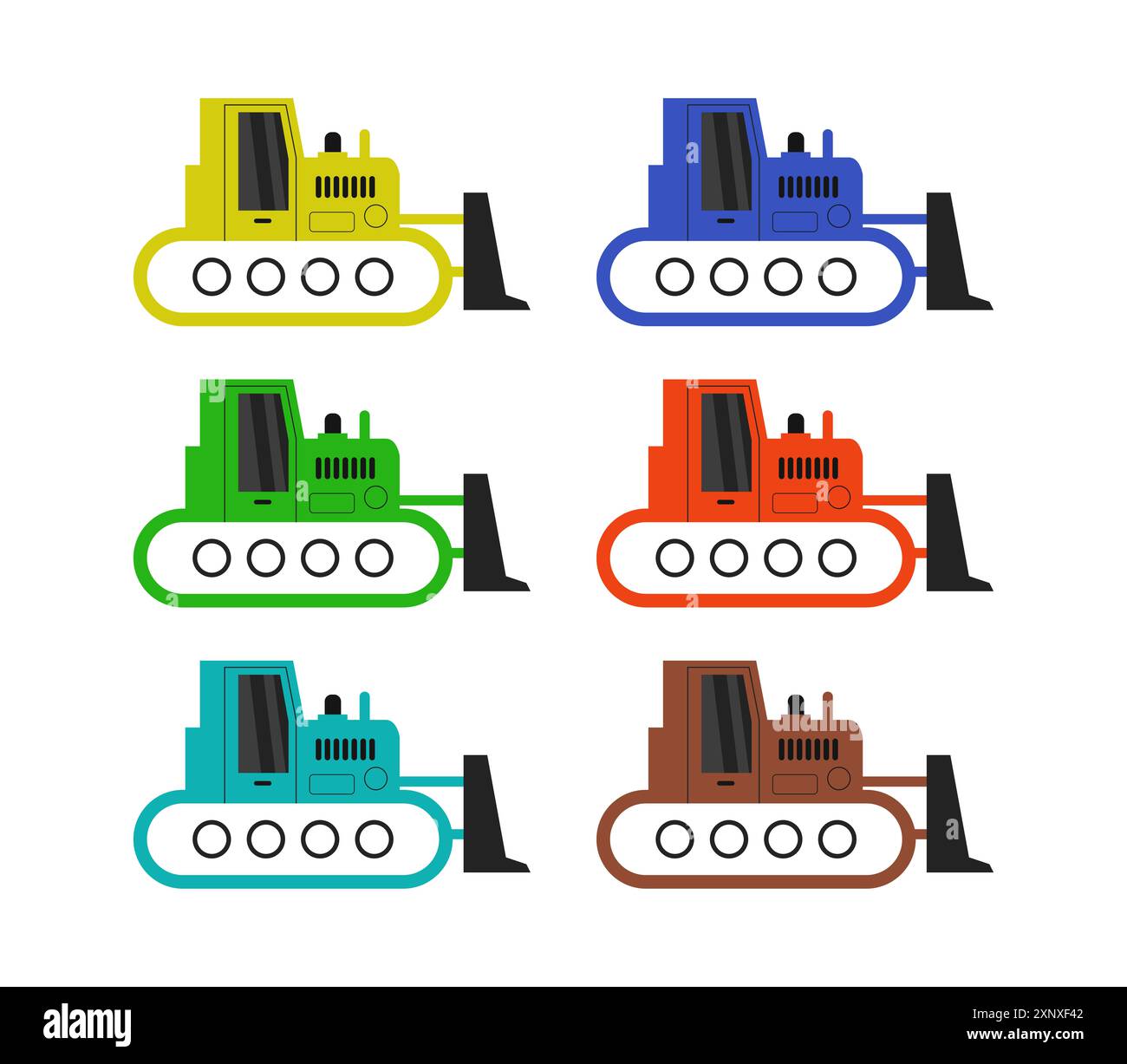 Bulldozer icon illustrated in vector on white background Stock Photo ...