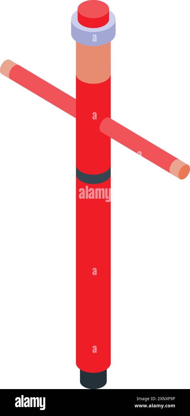 Red inflatable tube man standing waving two arms Stock Vector Image ...