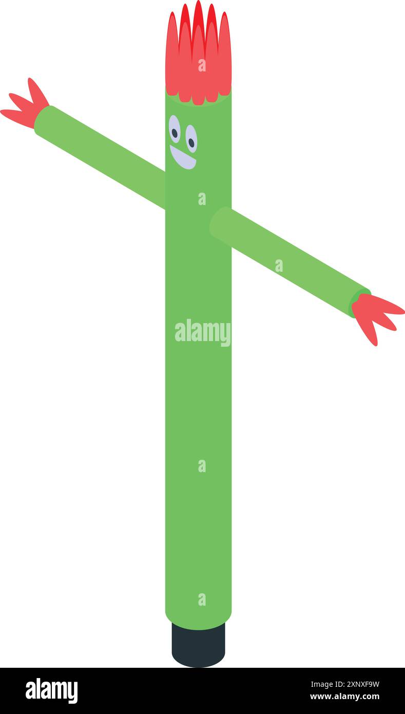 Green wacky waving inflatable tube man is dancing in the wind Stock ...
