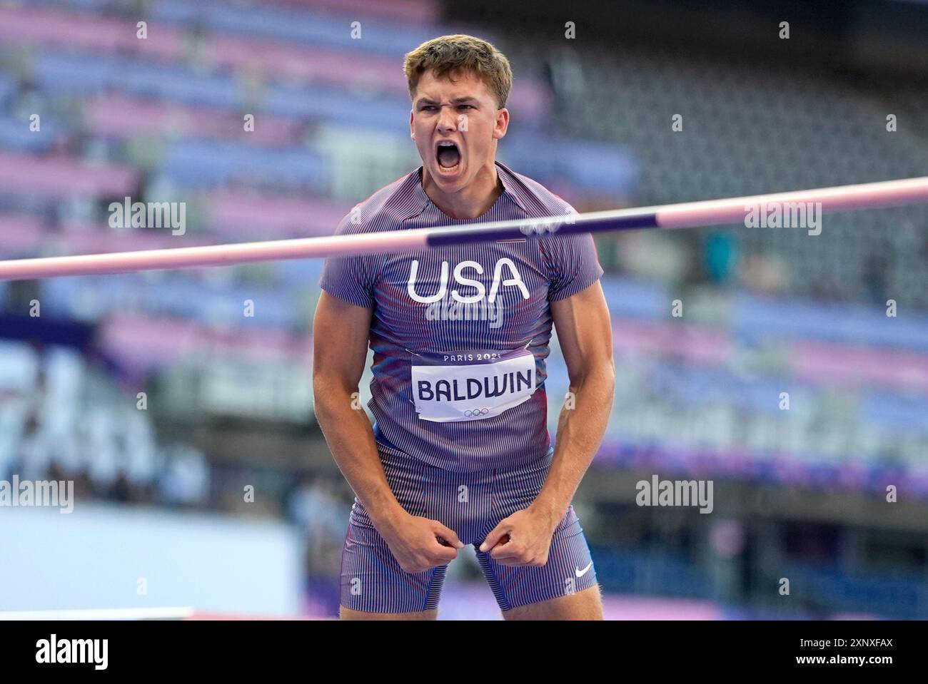 Heath Baldwin, of the United States, celebrates after an attempt in the ...