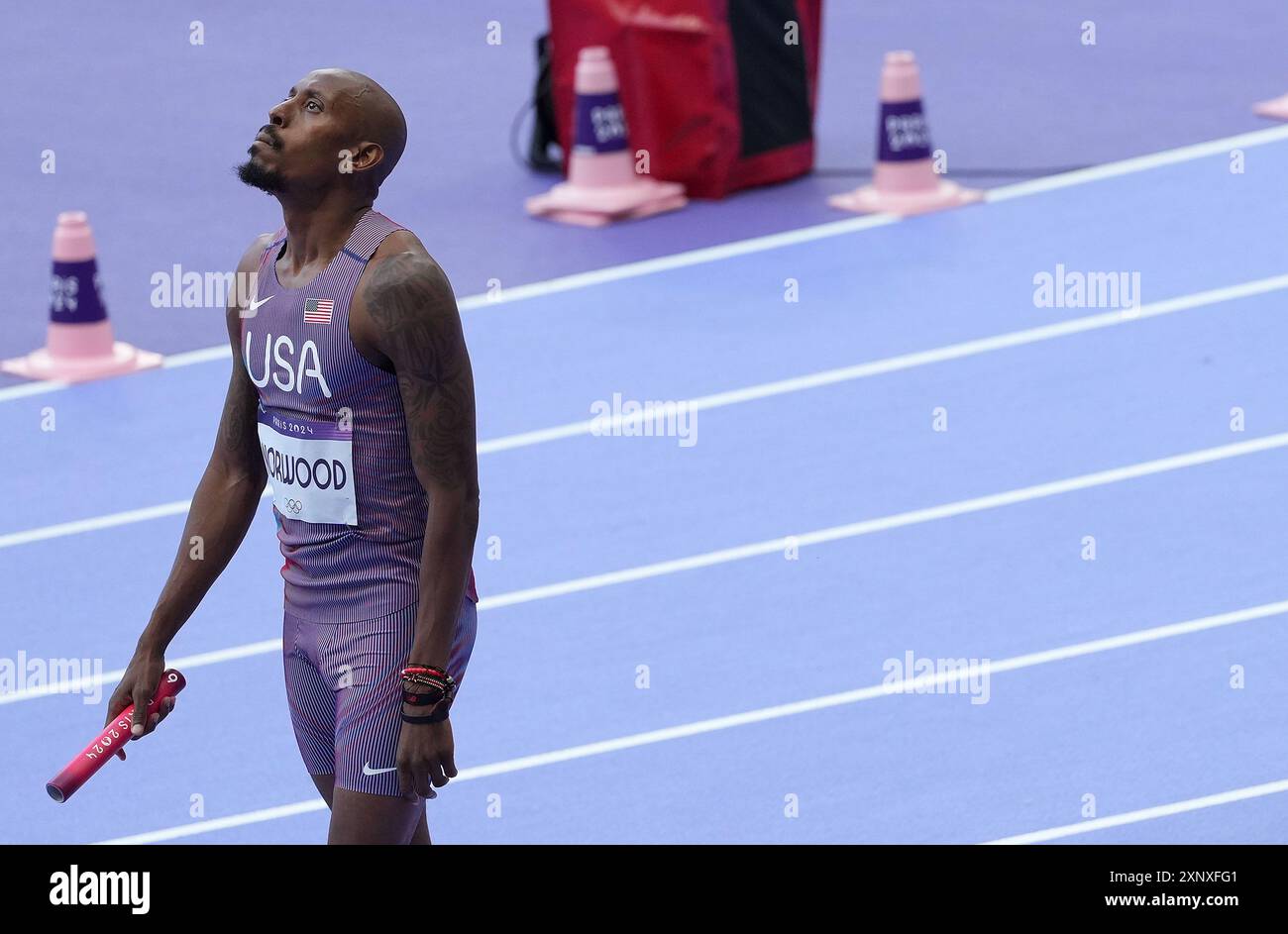Paris, France. 2nd Aug, 2024. Vernon Norwood of team USA reacts before ...