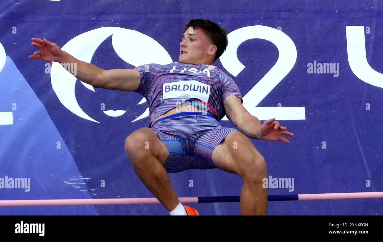 Heath Baldwin, of the United States, competes in the decathlon high ...