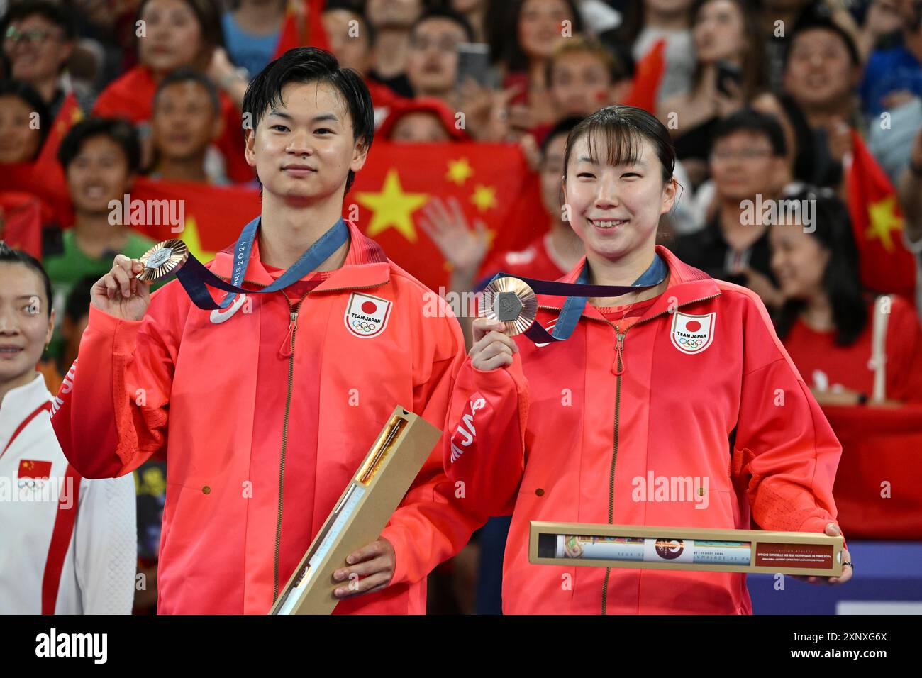 Japan Team WATANABE/HIGASHINO (JPN) Bronze Medal, Badminton Mixed ...