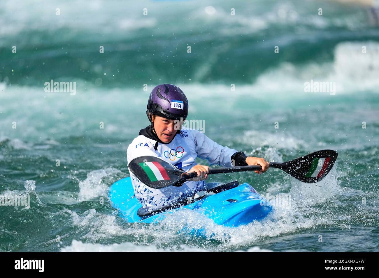 Stefanie Horn of Italy competes during Women's Kayak Cross Time Trial ...
