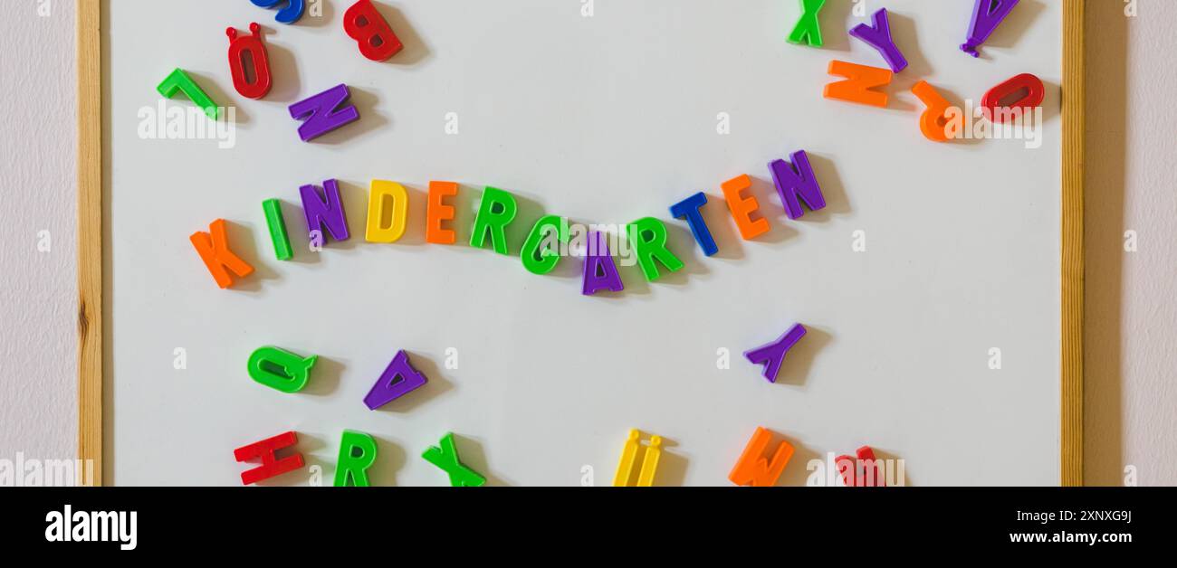 Colorful letters with the word ?Kindergarten Stock Photo - Alamy