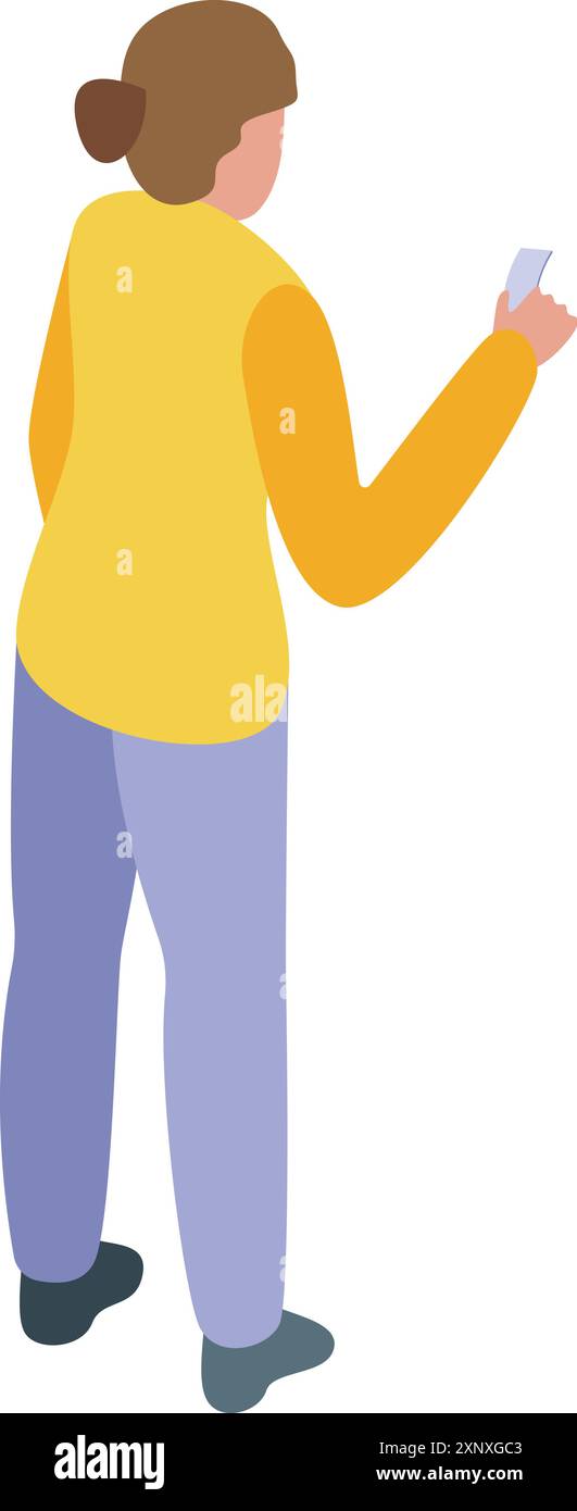 Woman reading important information from a note while standing ...