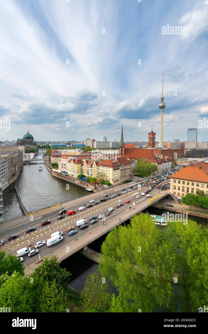 Berlin skyline with Berlin Cathedral, TV Tower and Spree River, Berlin ...