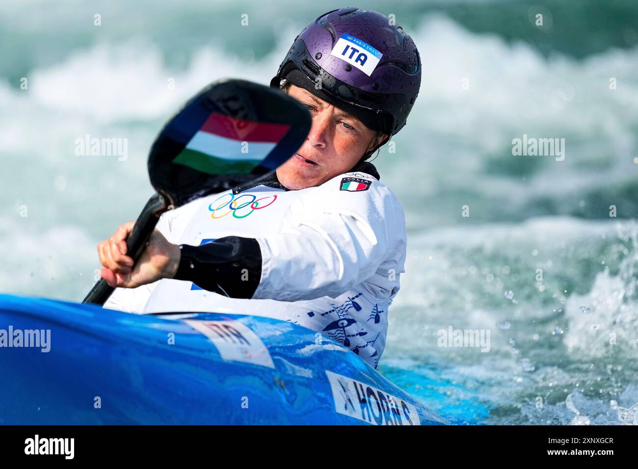 Stefanie Horn of Italy competes during Women's Kayak Cross Time Trial ...
