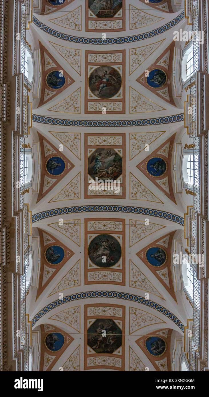 Beautiful baroque ceiling inside the Church San Pietro in Modica ...