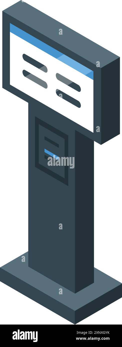 Modern interactive information kiosk displaying important data on a ... Modern interactive information kiosk displaying important data on a ...