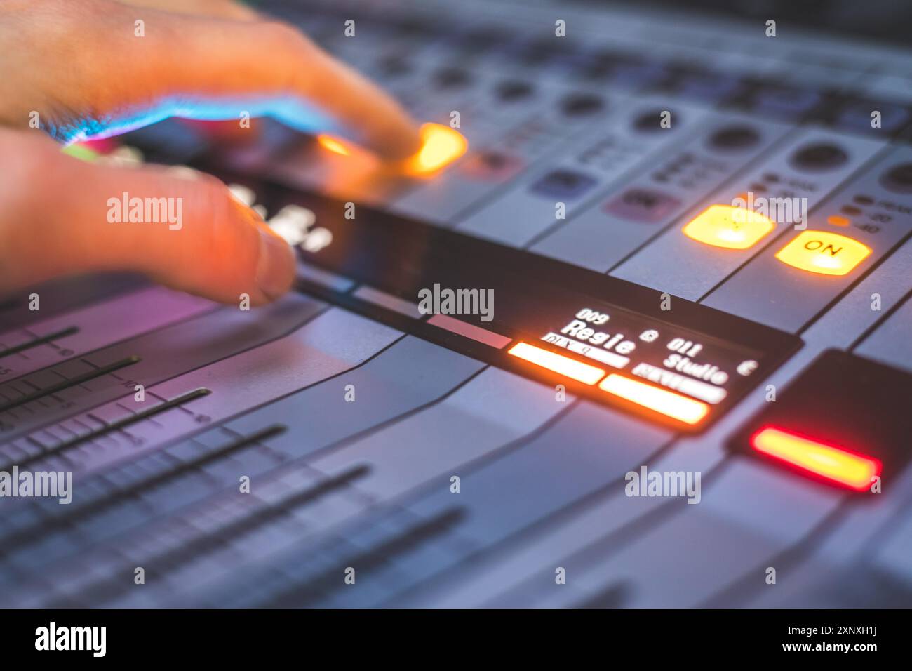 Professional music production in a sound recording studio. Sound ...