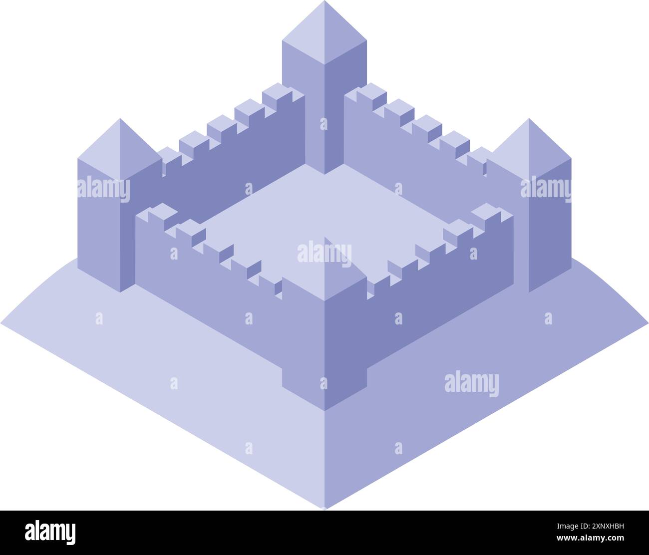 Illustration of a medieval fortress with towers, protecting the ...