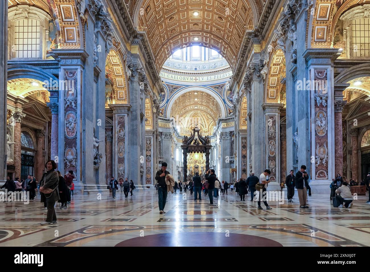 Architectural detail of the central nave of Saint Peter s Basilica in ...