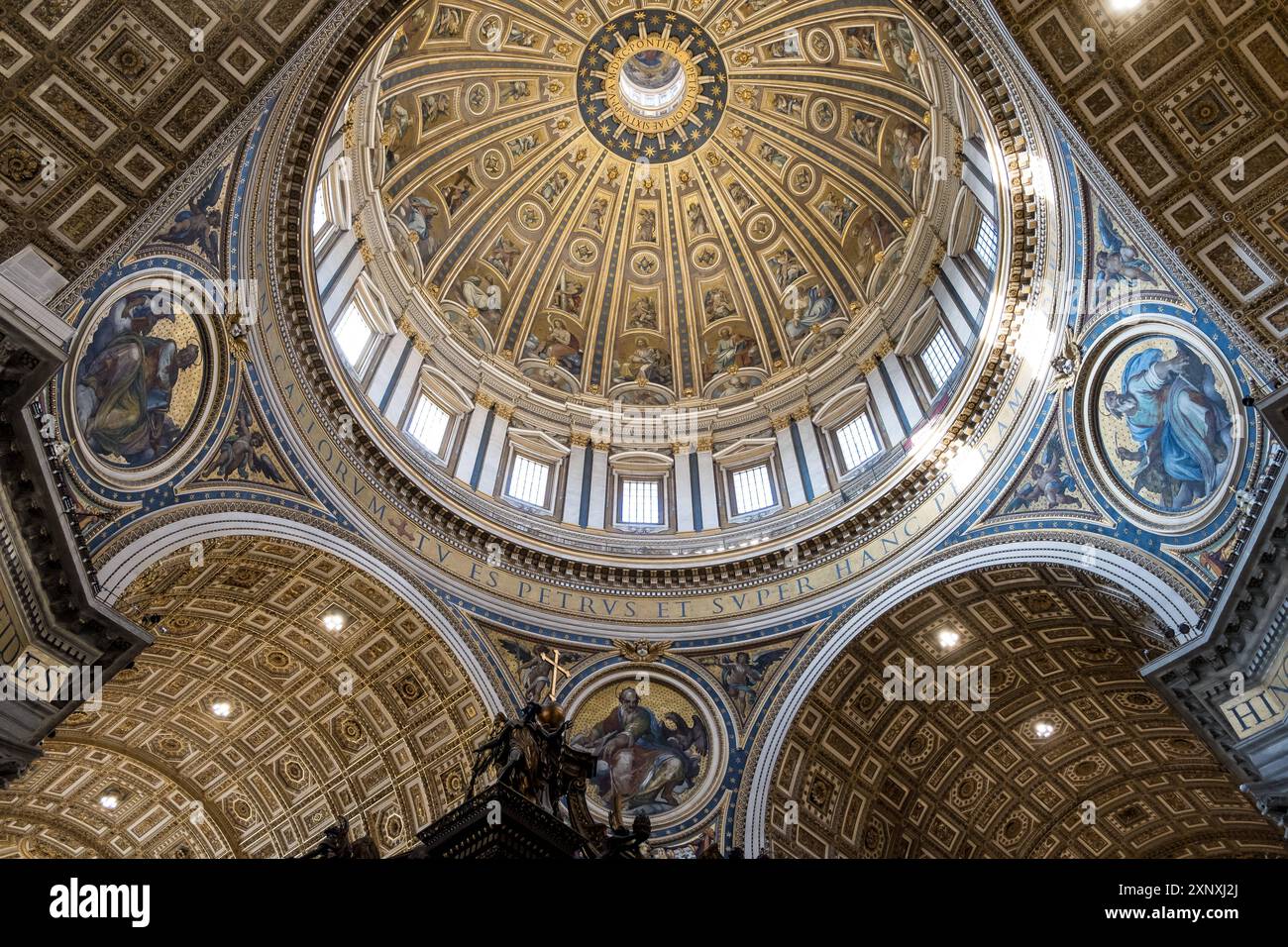Detail of the dome of St. Peter s Basilica, built by Michelangelo ...