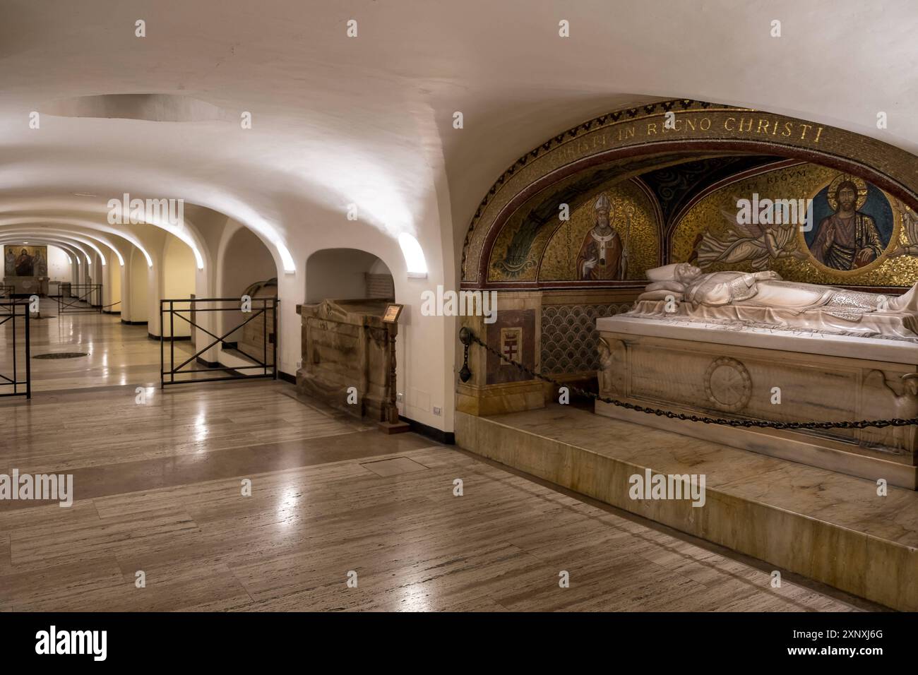 Detail of the Tomb of Pius XI, located within the Vatican Grottoes ...