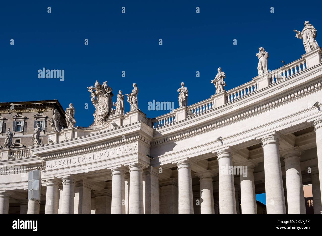 Detail of Doric colonnades in St. Peter s Square framing the entrance ...