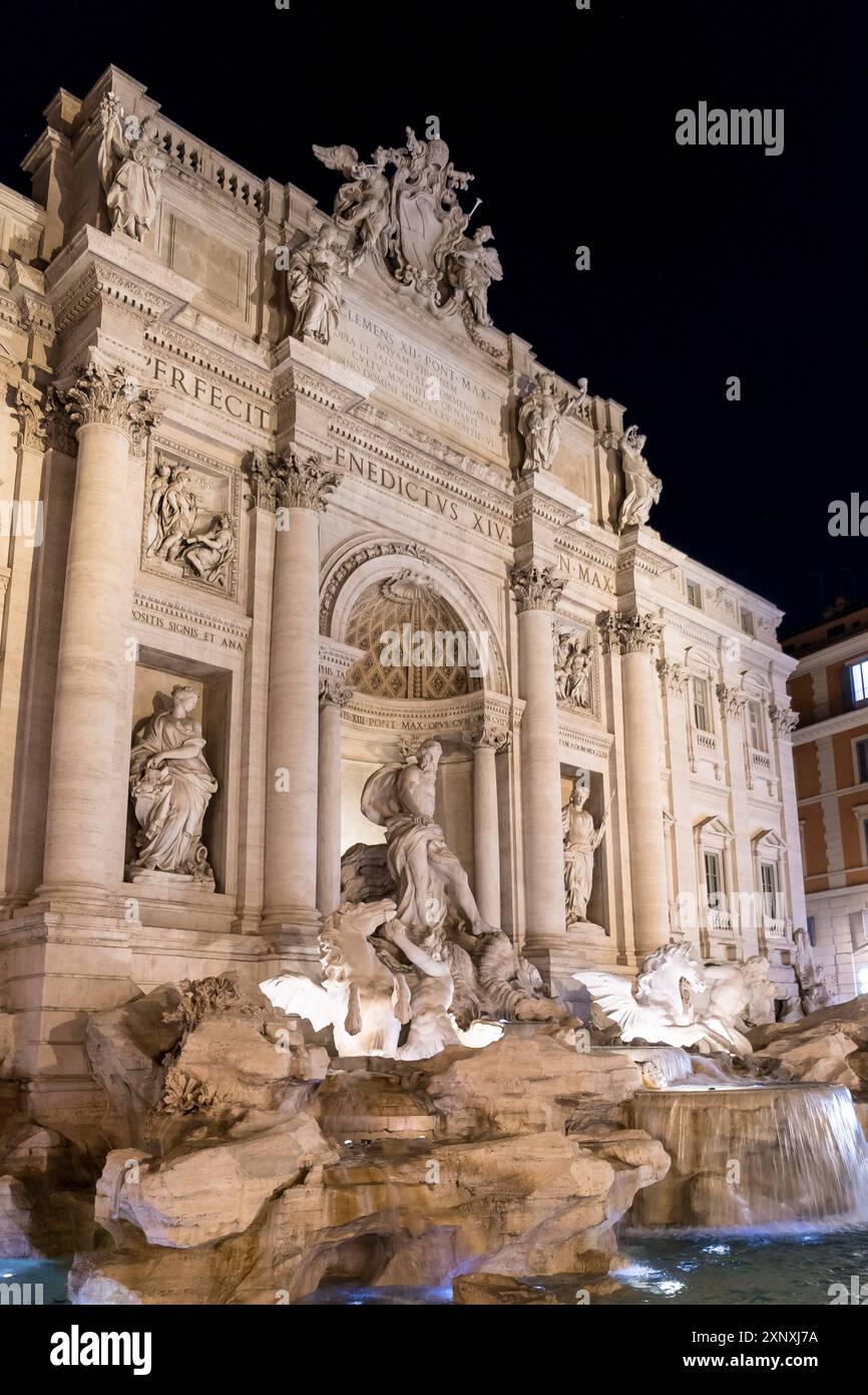 Detail of the Trevi Fountain, an 18th-century fountain, the largest ...