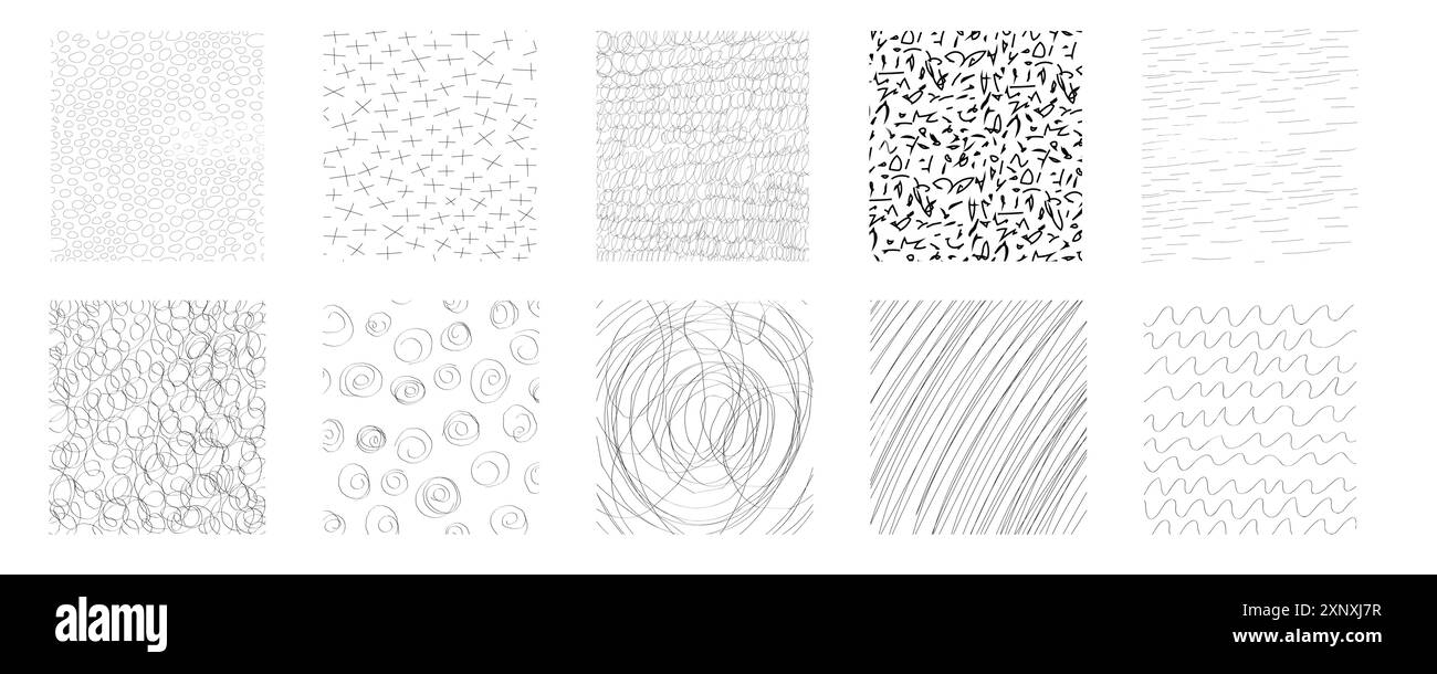 Geometric doodle pencil stripes, hand drawn sletch hatch lines. Quirky ...