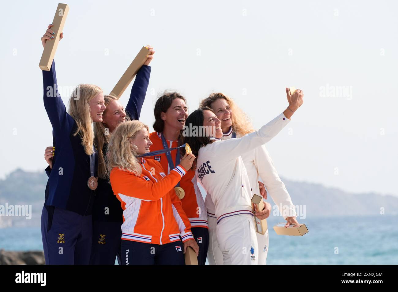 From left, Sweden's Vilma Bobeck and Rebecca Netzler, wearing their ...