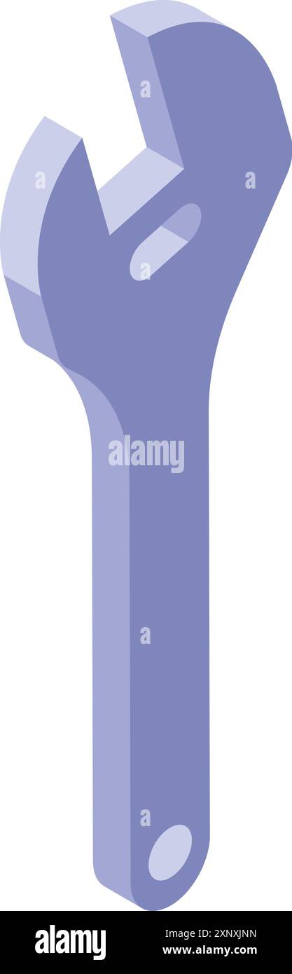 Mechanic's adjustable wrench standing in an isometric view Stock Vector ...