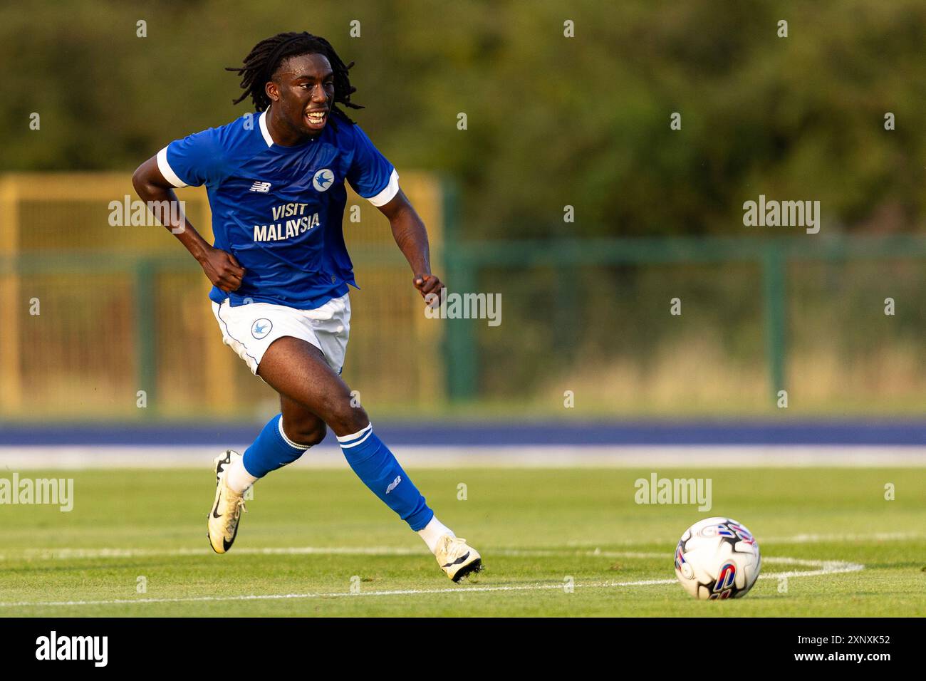 Cardiff, UK. 02nd Aug, 2024. Michael Reindorf of Cardiff City in action ...