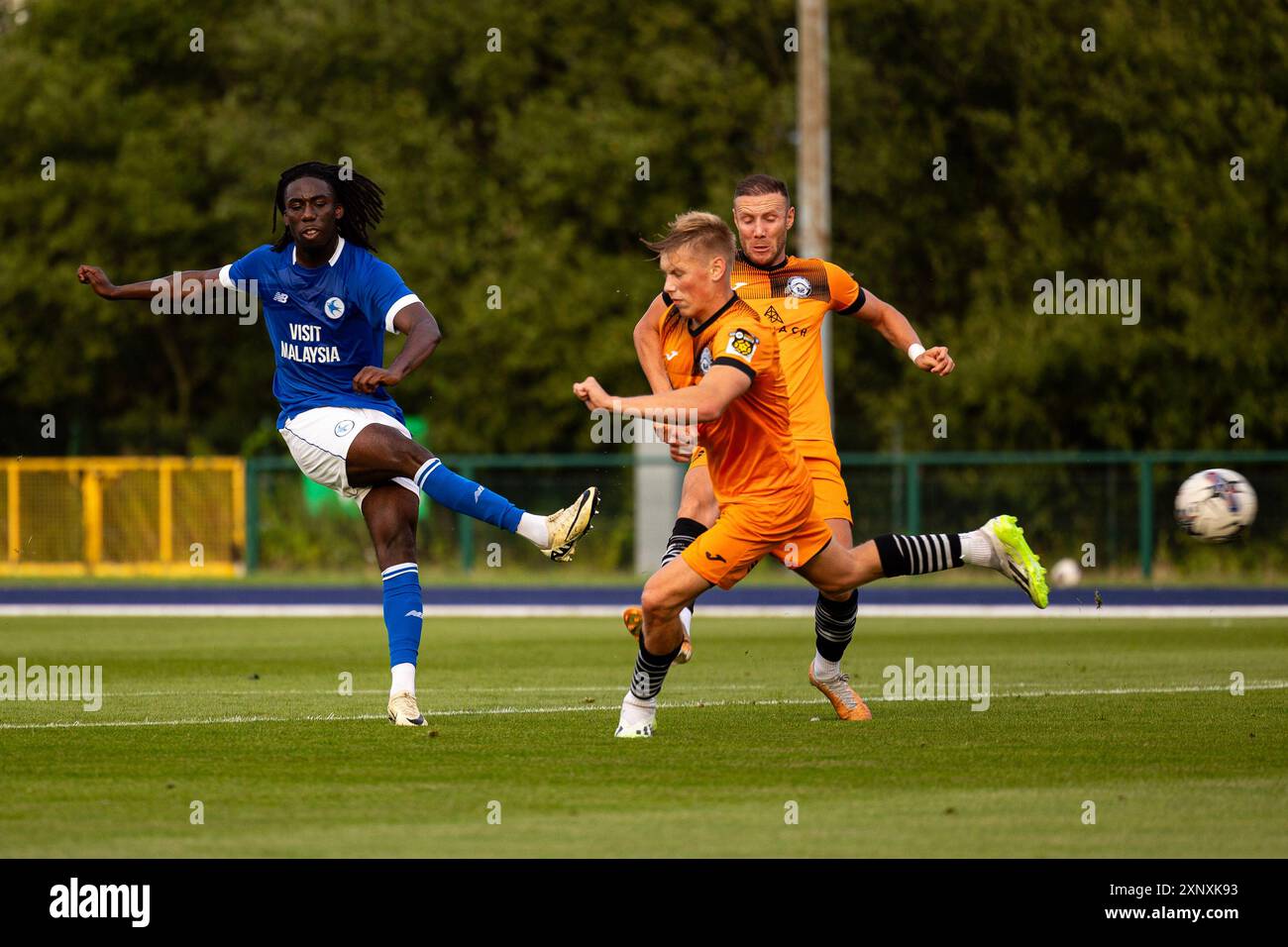 Michael Reindorf of Cardiff City celebrates scores his sides first goal ...