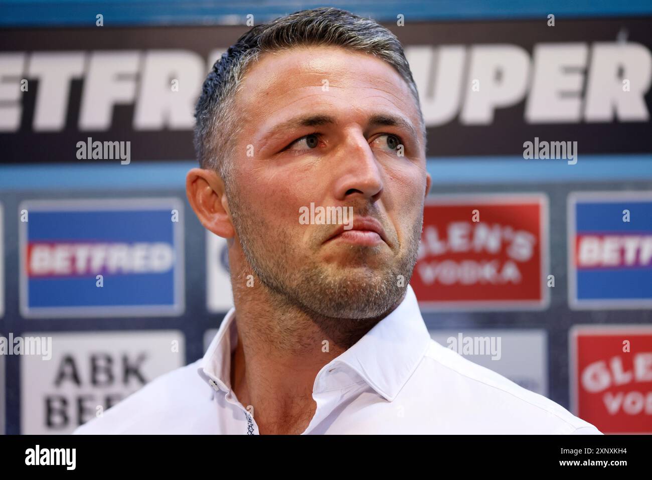 Warrington Wolves Head coach, Sam Burgess before the Betfred Super League match at The Halliwell ...