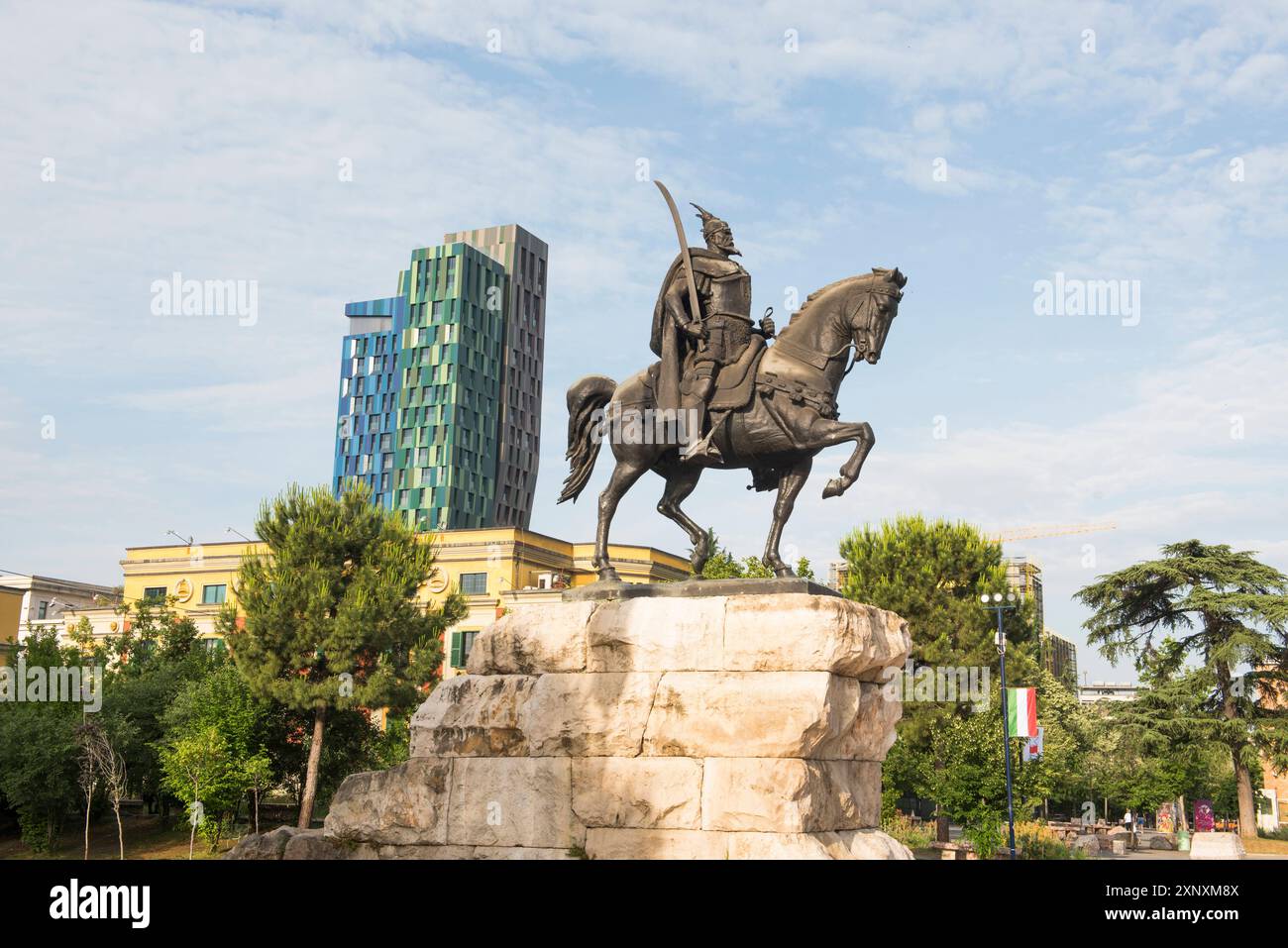 Equestrian statue of Georges Kastrioti 1405-1468 known as Skanderbeg ...