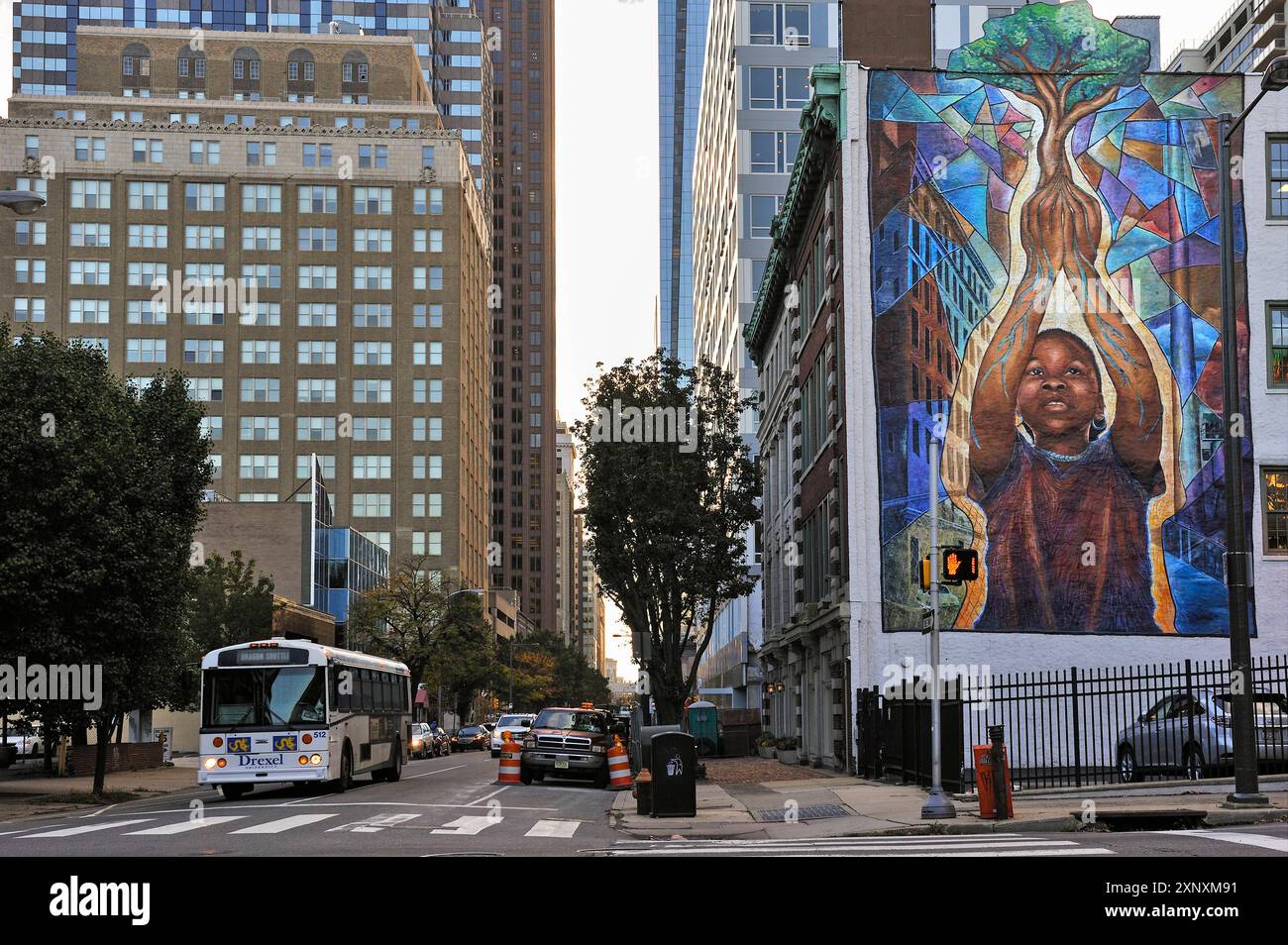 Reach high and you will go far public art mural hi-res stock ...