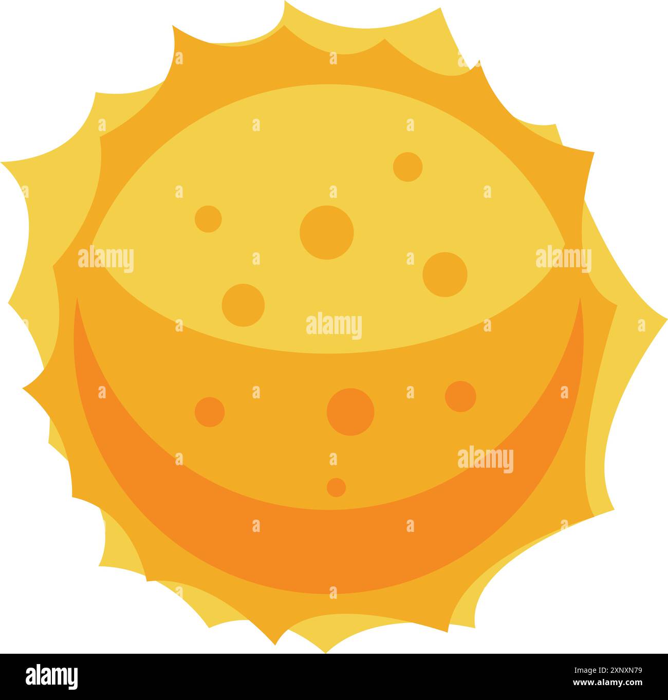 Illustration of a yellow sun shining with solar flare, perfect image ...