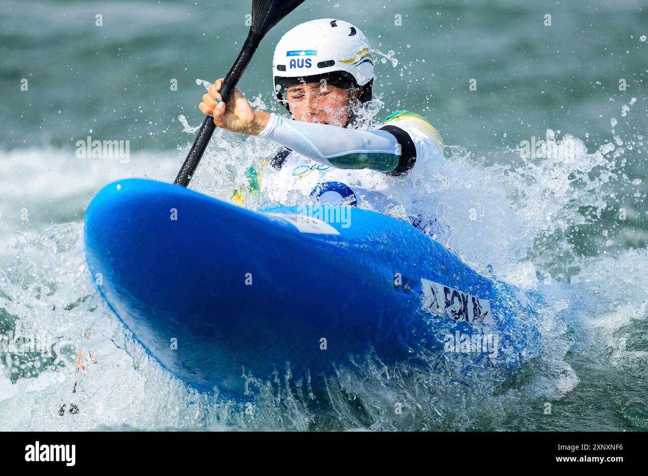Jessica Fox of Australia competes during Women's Kayak Cross Time Trial ...