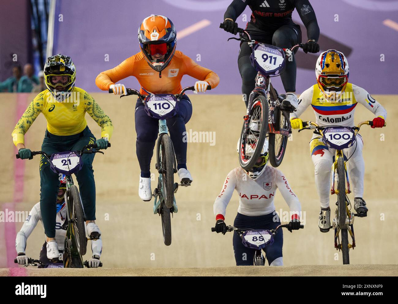 PARIS - Laura Smulders (2nd L) in action during the BMX finals at the ...
