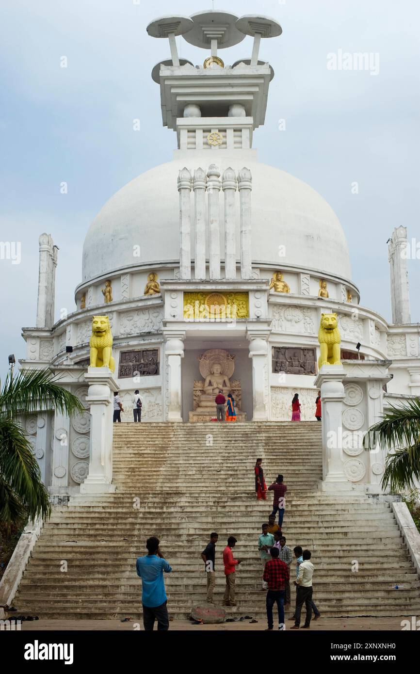 Dhauligiri Shanti Stupa Dhauli Peace Pagoda, completed in 1972 with the ...