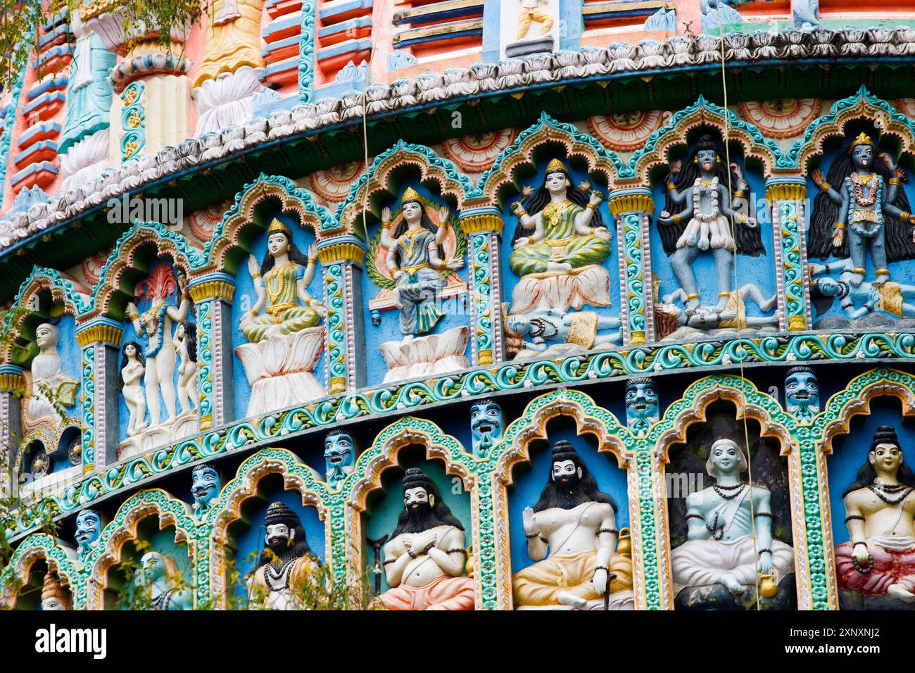 The colourful 14th century Dewri Mandir Temple dedicated to Durga, the ...