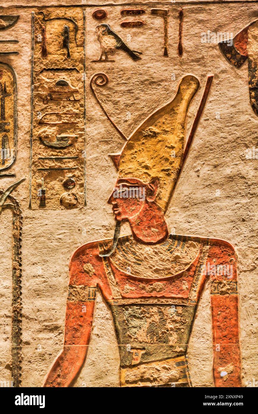 Relief of Pharaoh, Tomb of Rameses III, KV11, Valley of the Kings ...