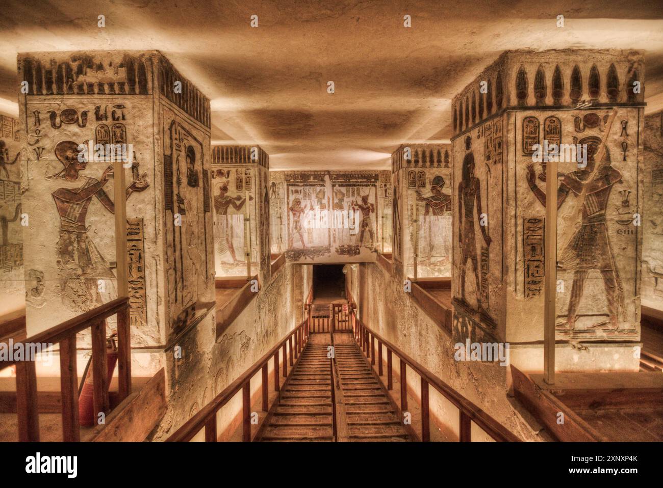Wall and Square Column Reliefs, Tomb of Rameses III, KV11, Valley of ...