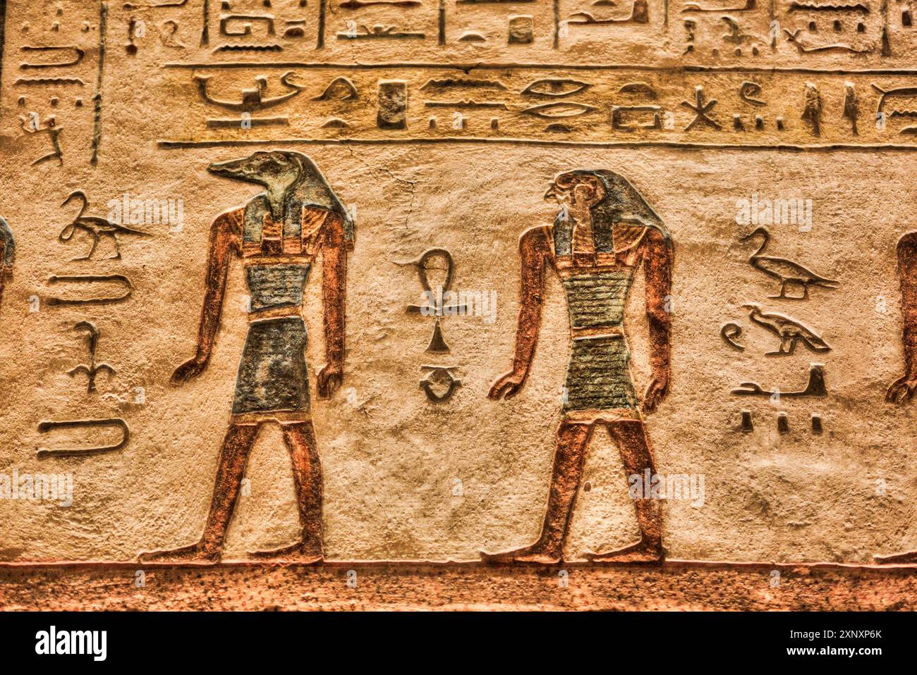 Wall Relief of Egyptian Gods, Tomb of Rameses III, KV11, Valley of the ...