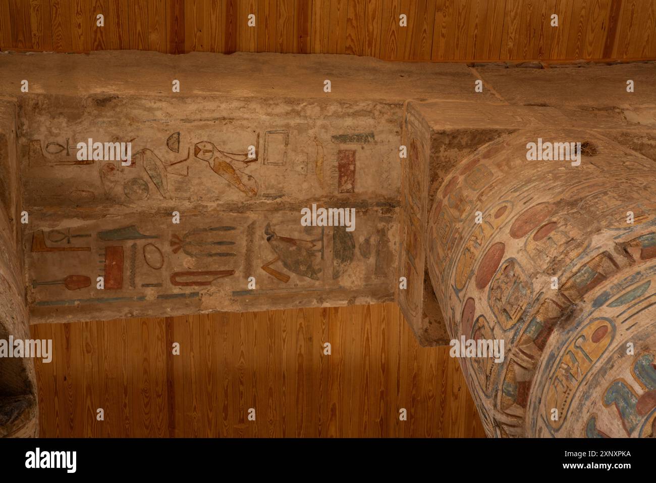 Lintel with Hieroglyphics, The Great Papyrus Columns, Hypostyle, Karnak ...