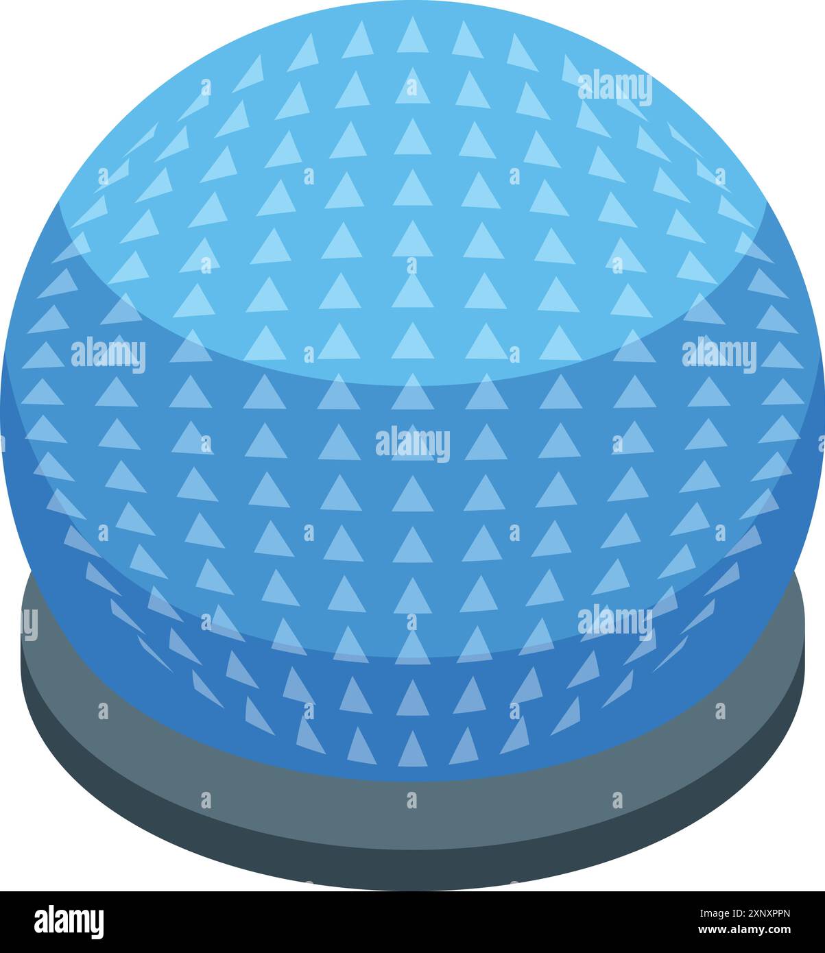 Modern building dome with triangle pattern is standing on support ...