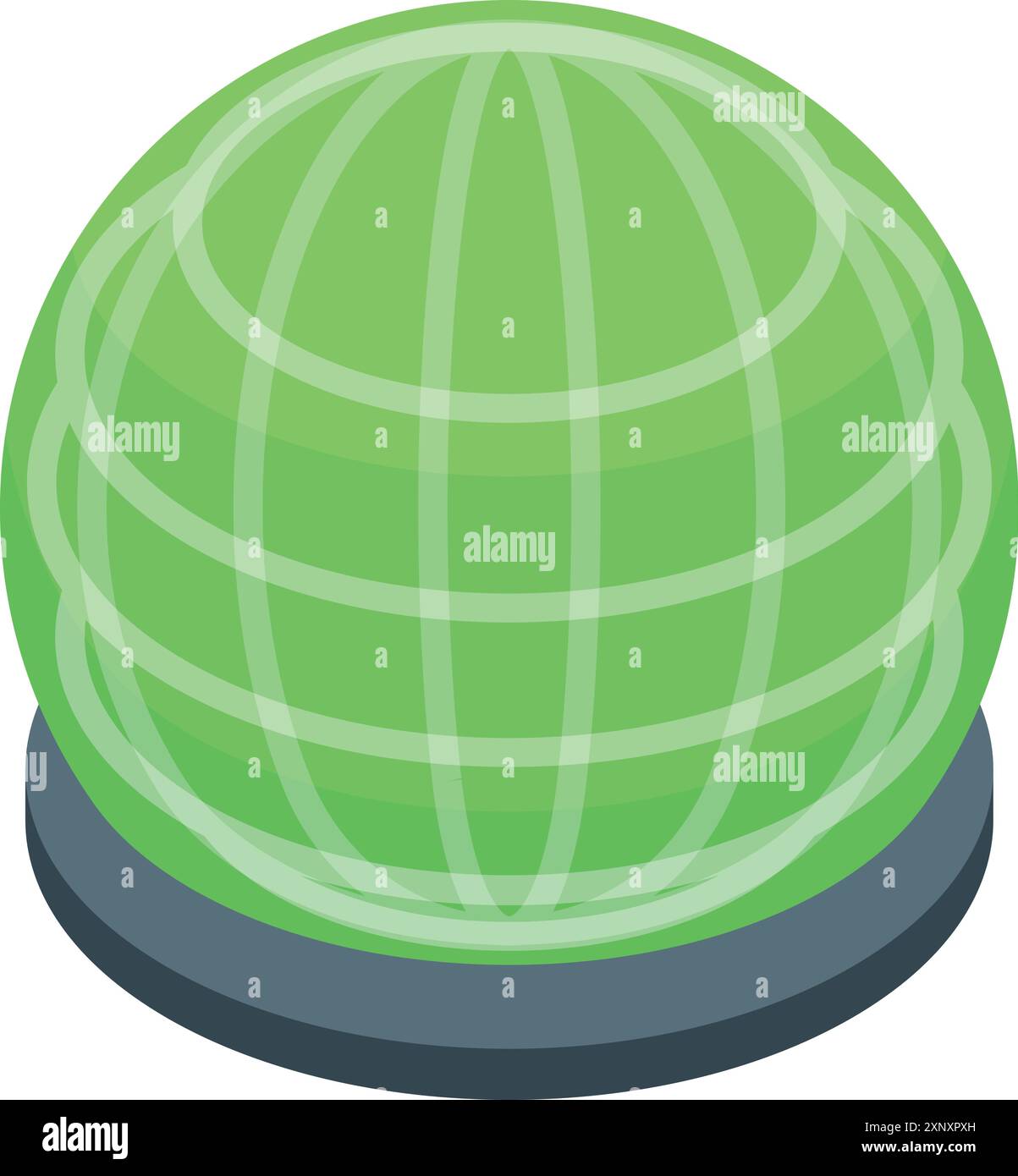 Green globe is rotating on a platform, potentially representing global ...