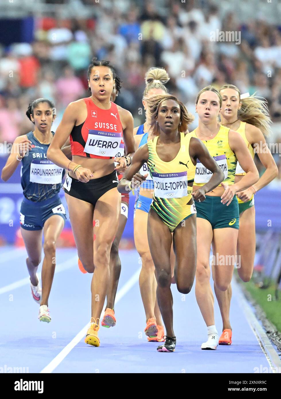 Paris, France. 2nd Aug, 2024. Natoya Goule-Toppin (front) of Jamaica ...
